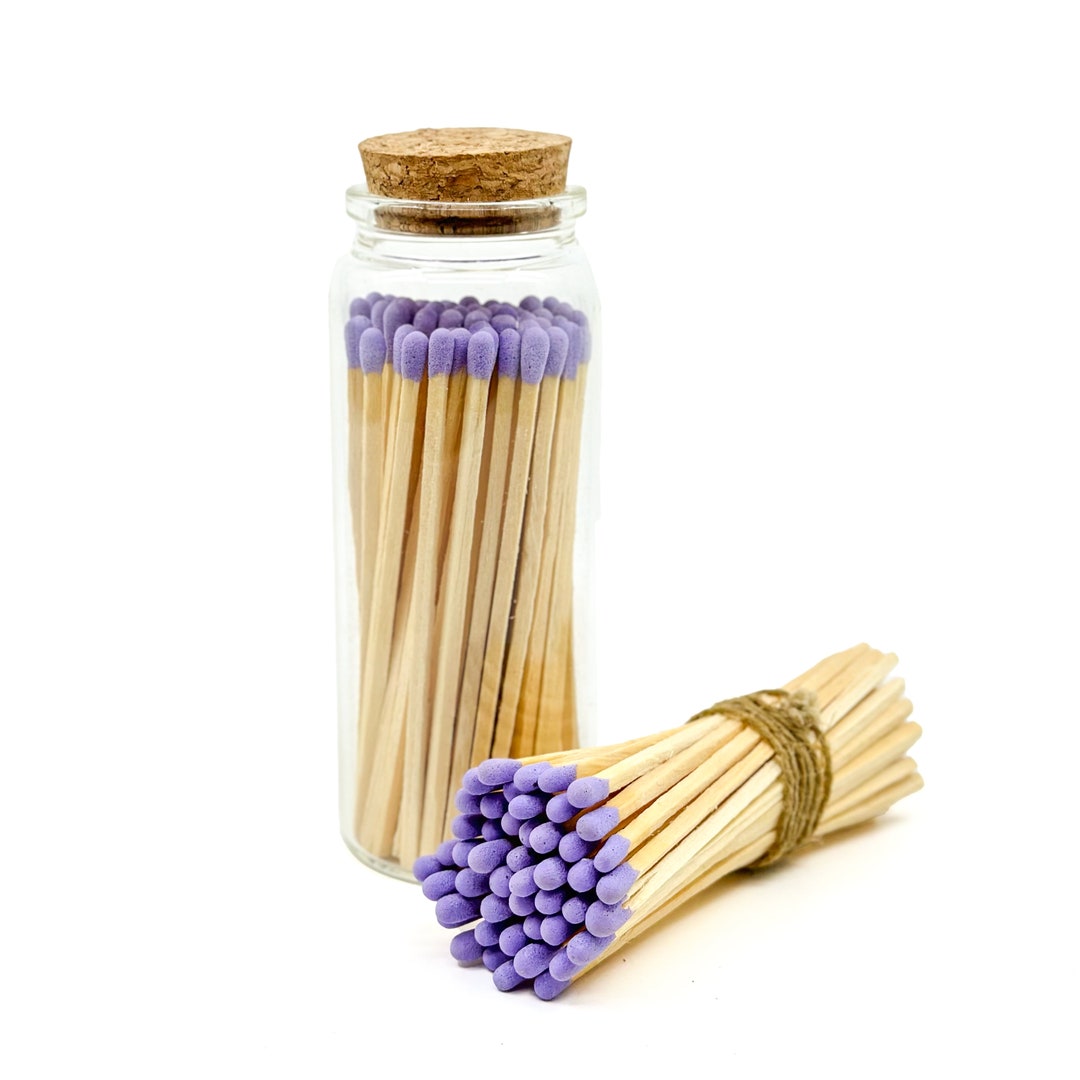 Purple - 4" - Matchsticks in Jar - Perfect for Gifts, Match Holder ...