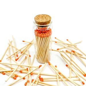 Orange - 4" - Matchsticks in Jar - Perfect for Gifts, Match Holder ...