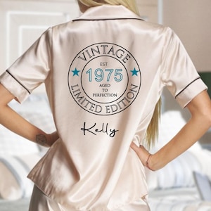 50th Birthday Pyjamas. Personalised 50th Birthday Pjs. Fiftieth ...