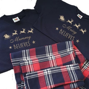 Personalised Christmas Pyjamas, Christmas Eve Pyjamas, Adult Matching ...
