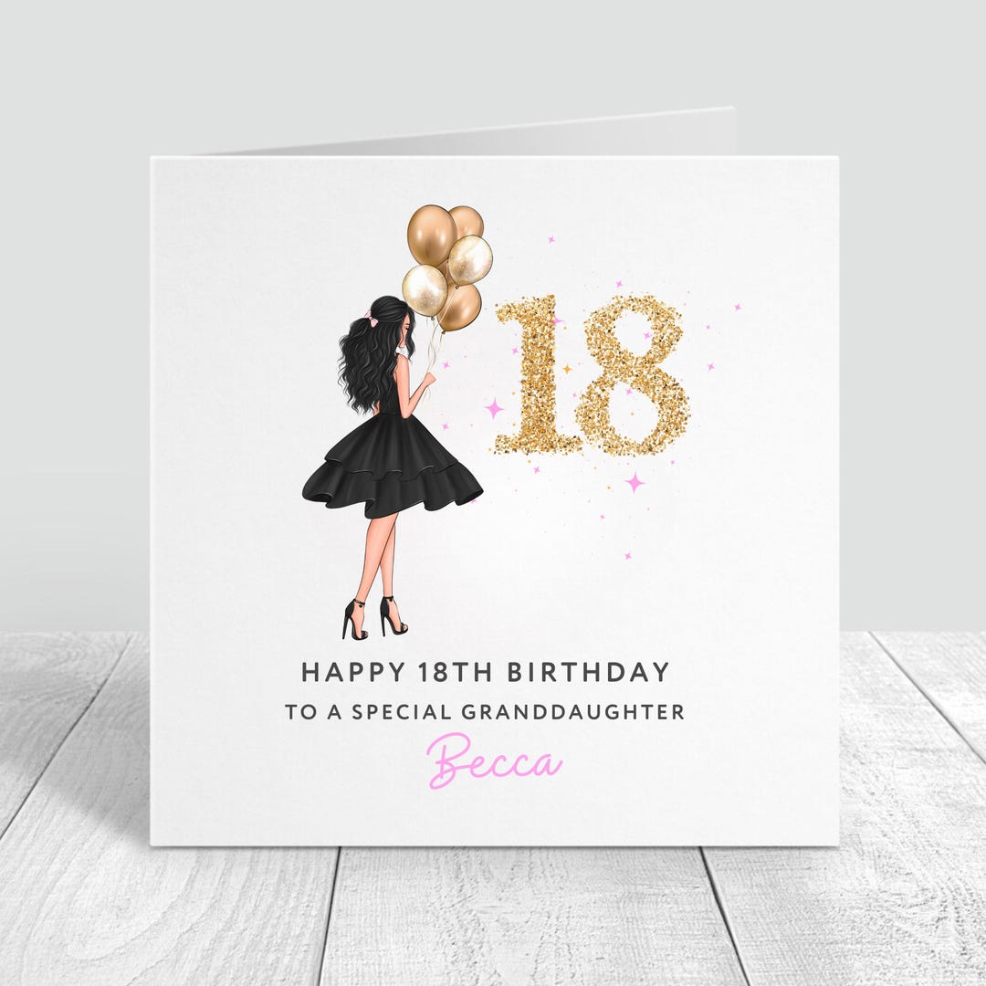 18th Birthday Dolly Card, Birthday Card, 18th Card, Eighteen, 18th Girls Birthday Card, 18th ...