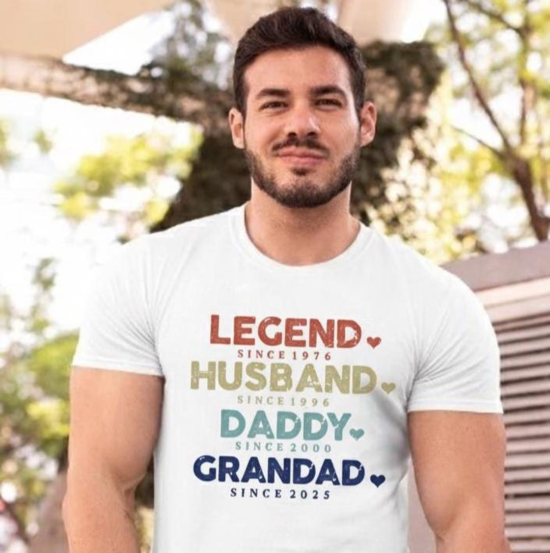 Legend Husband Daddy Grandad T Shirt | Personalised Grandad Tshirt ...