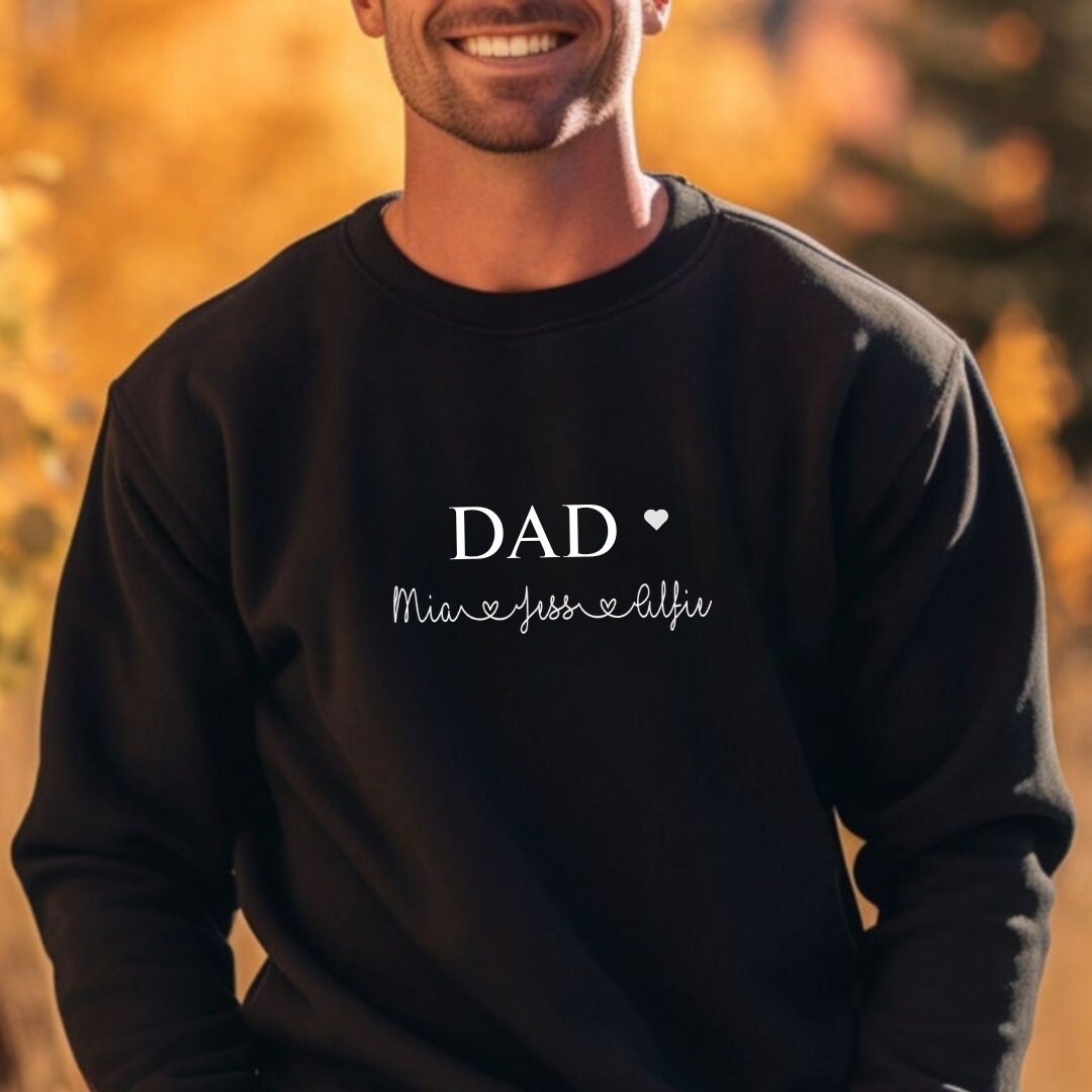 Personalised Dad Jumper With Children's Names. Custom Dad Sweatshirt ...