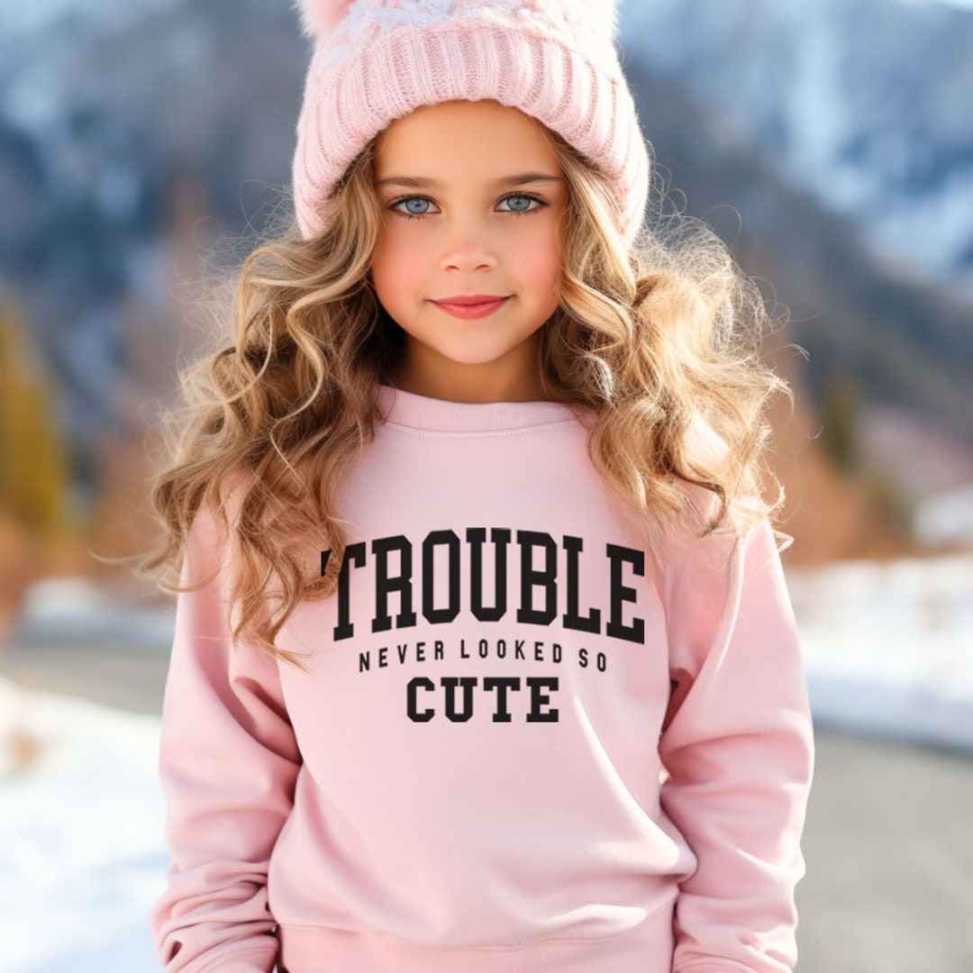 Children's Trouble Never Looked so Cute Sweatshirt. Personalised ...