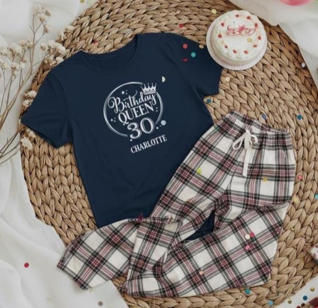30th Birthday Queen Pyjamas. Personalised 30th Birthday Pjs. Thirtieth ...