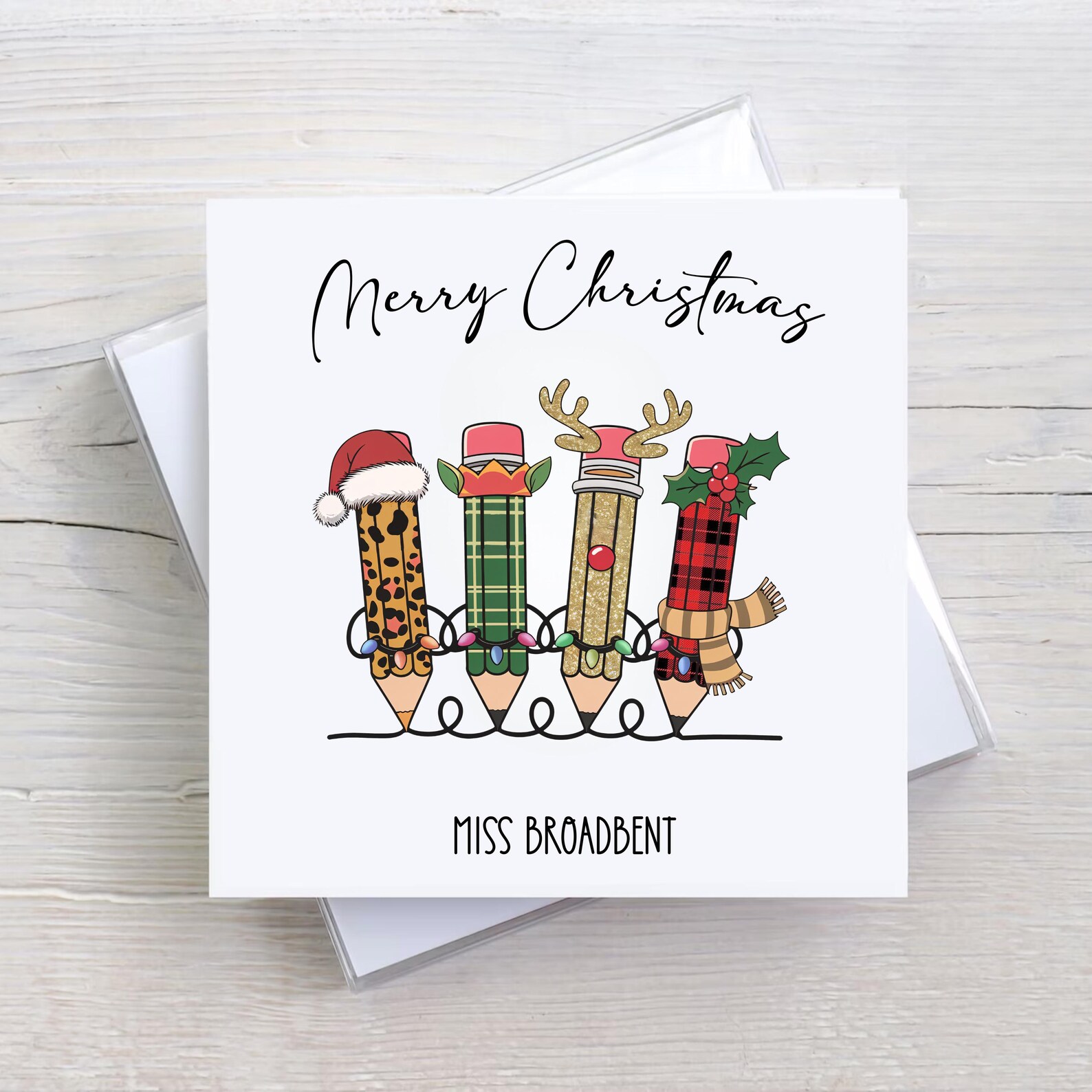 Teacher Christmas Card Personalised, Favourite Teacher , Teacher ...