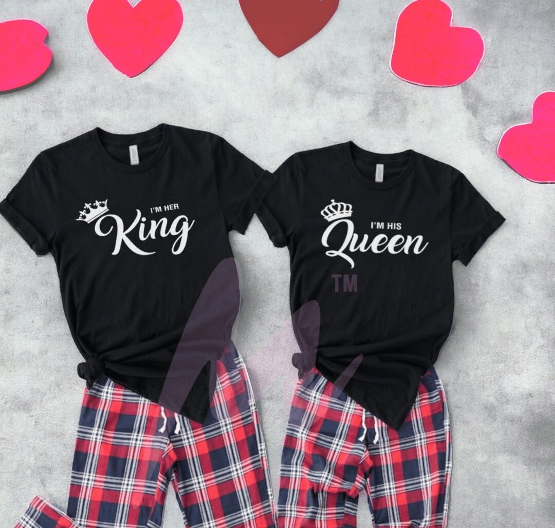 Personalised Couples Pyjamas. King and Queen Matching Pjs. His and Hers ...