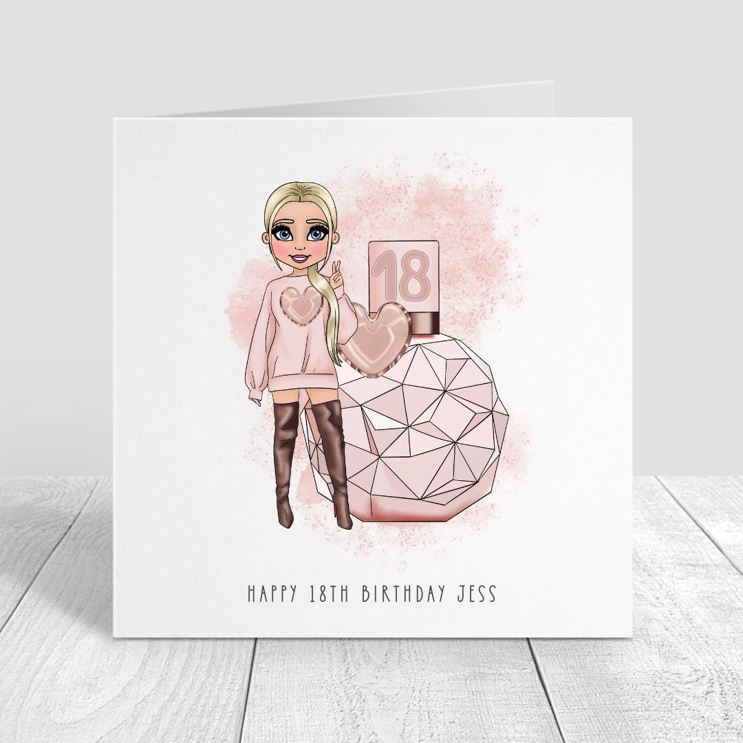 18th Birthday Card, Girls Birthday Card, 18th Card, Eighteen, 18th Girls Birthday Card, 18th ...