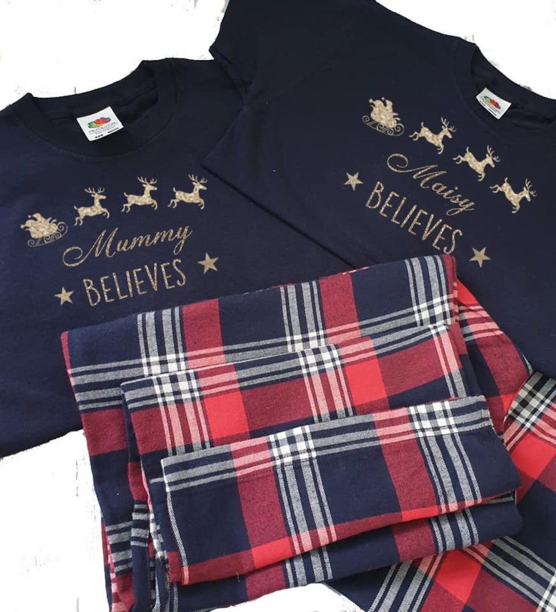 Personalised Christmas Pyjamas, Christmas Eve Pyjamas, Adult Matching ...