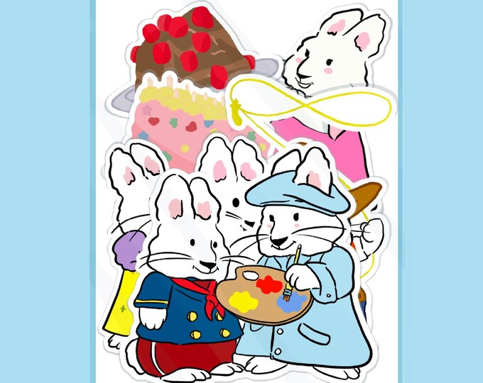 Max and Ruby Sticker Sheet Kawaii Stickers Bunny Stickers Cute Pink Sweet Y2k Stickers - Etsy