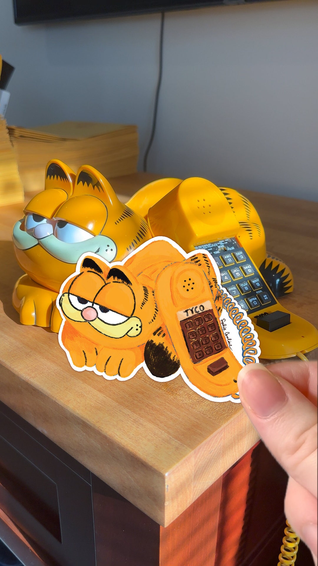 Garfield Phone Sticker / Gorf Sticker / Cute Sticker / Cartoon Sticker ...