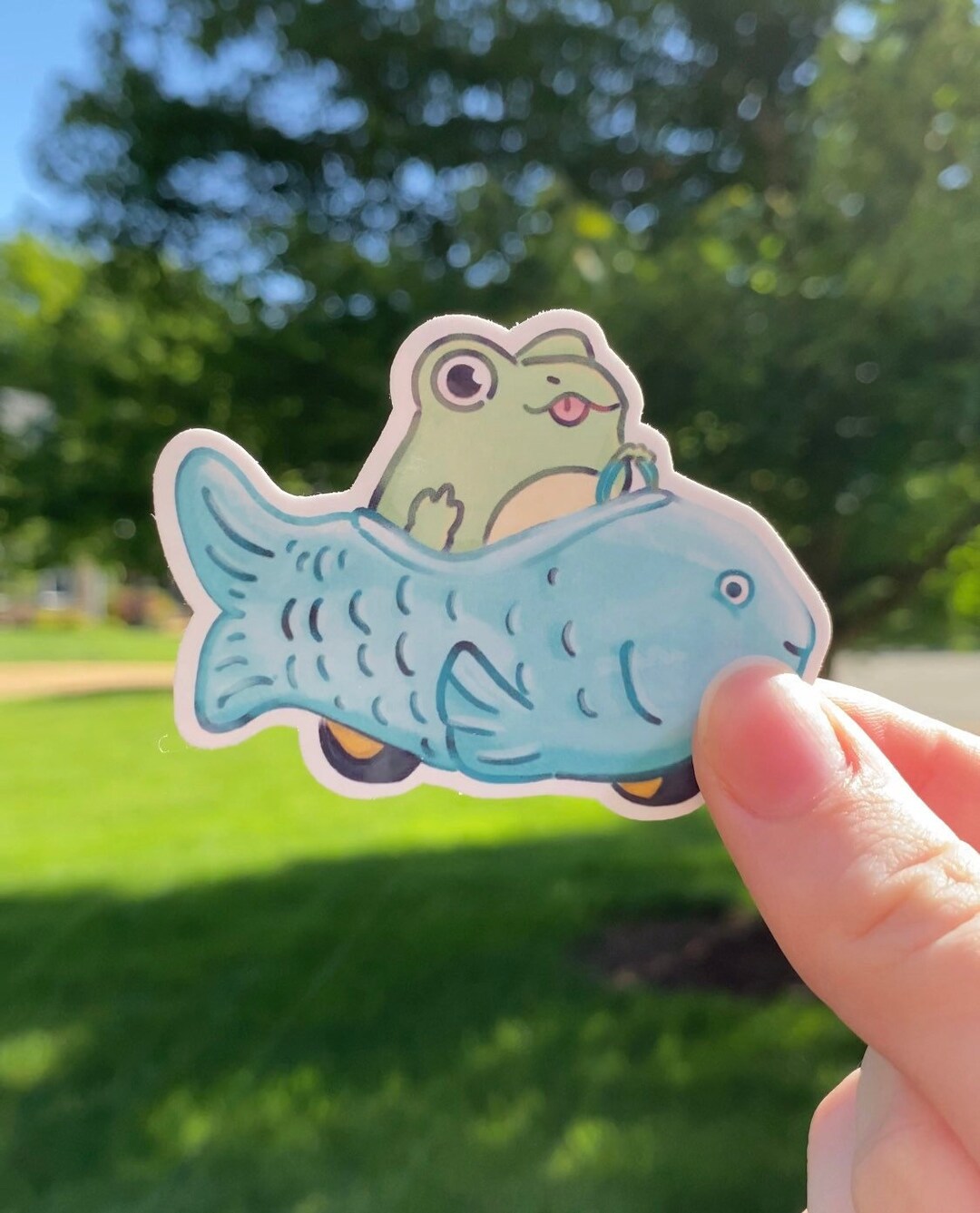 Frog Fish Car Sticker / Driving Sticker / Cute Frog Sticker / Fishy ...