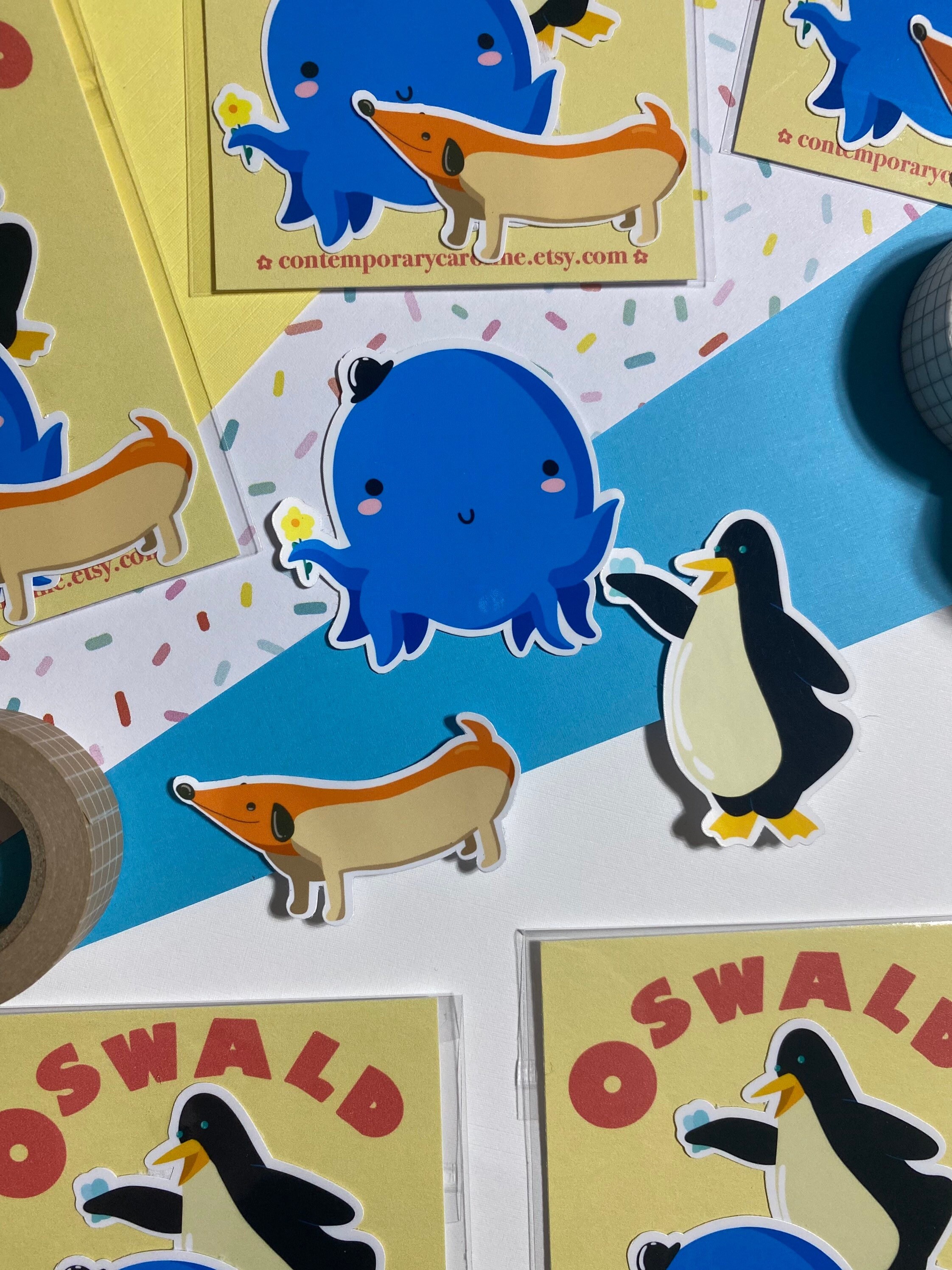 Oswald Octopus Vinyl Stickers Sticker Packs Cartoon - Etsy