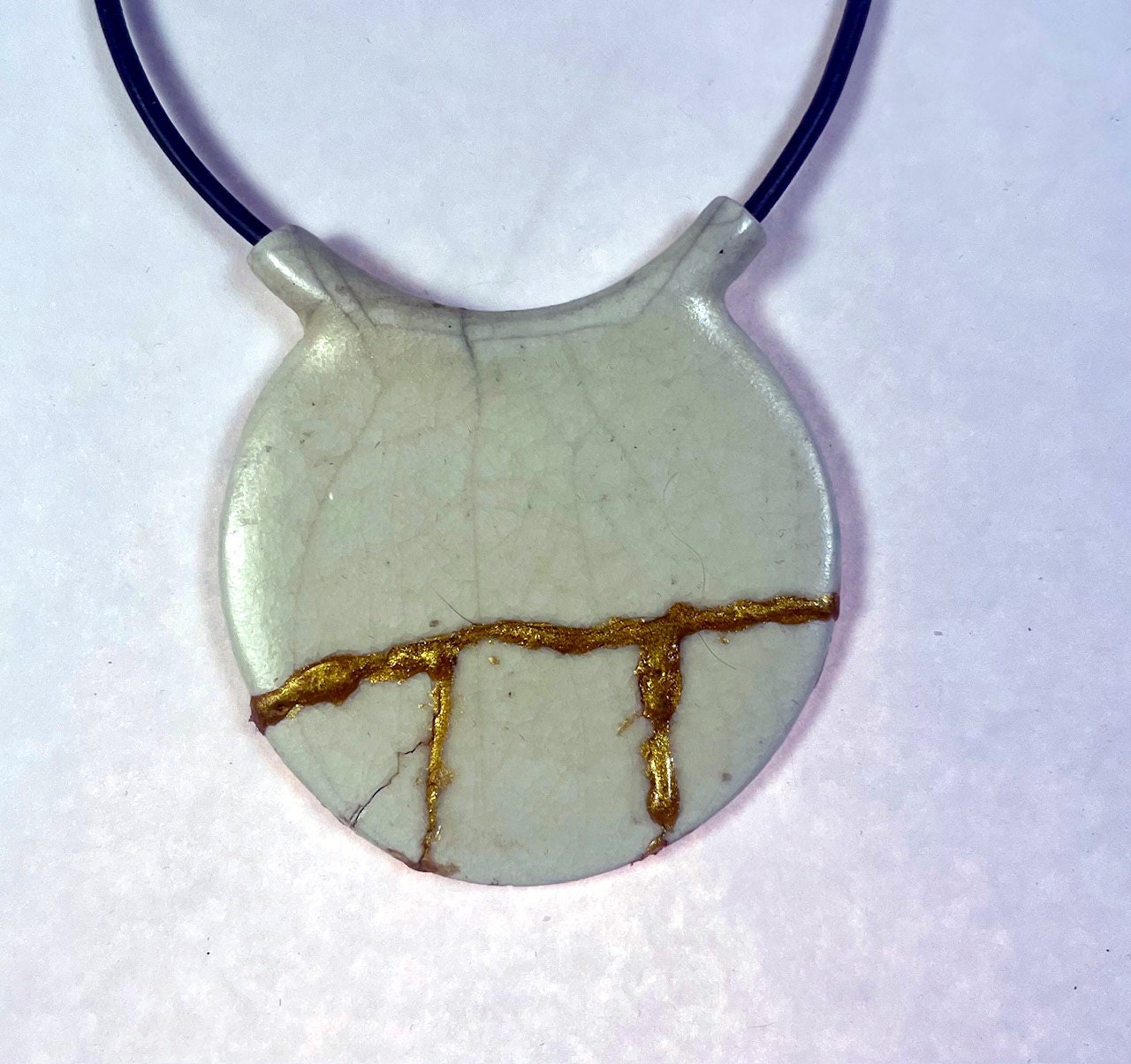 Kintsugi Porcelain Pendant Necklace Wabi Sabi Raku Fired - Etsy