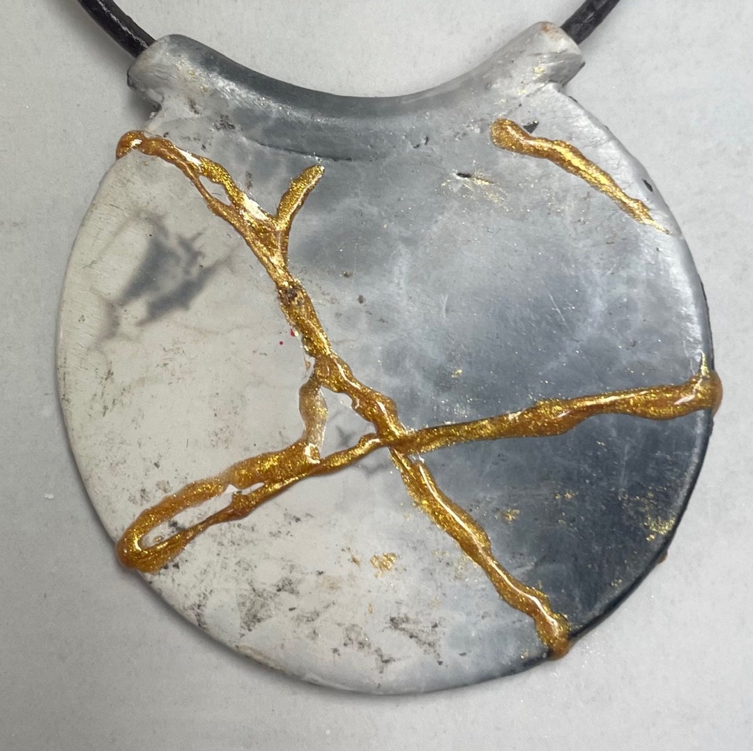 Kintsugi Porcelain Pit Fired Necklace - Etsy
