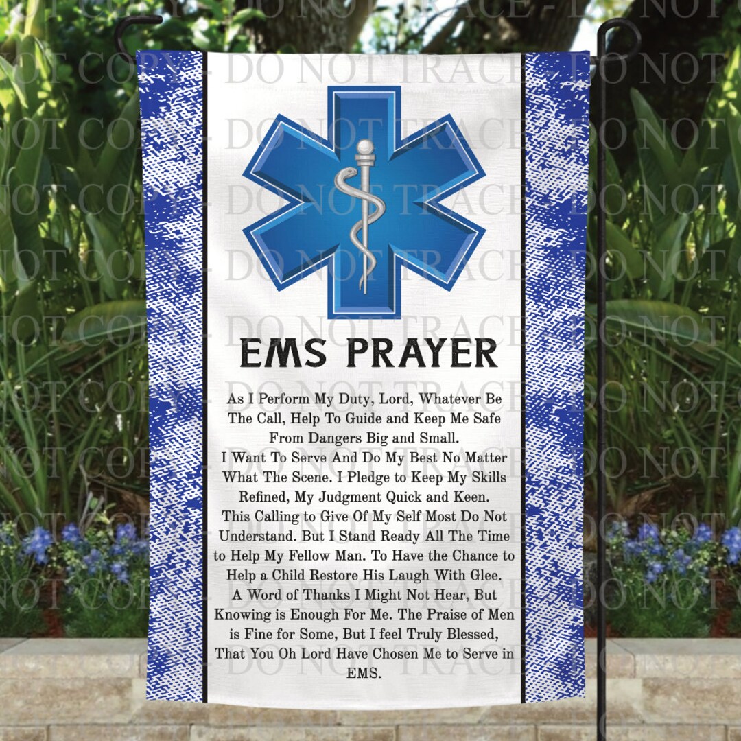 RTS Sublimation EMS Prayer - Ready to Press Transfer ONLY - Full Color ...