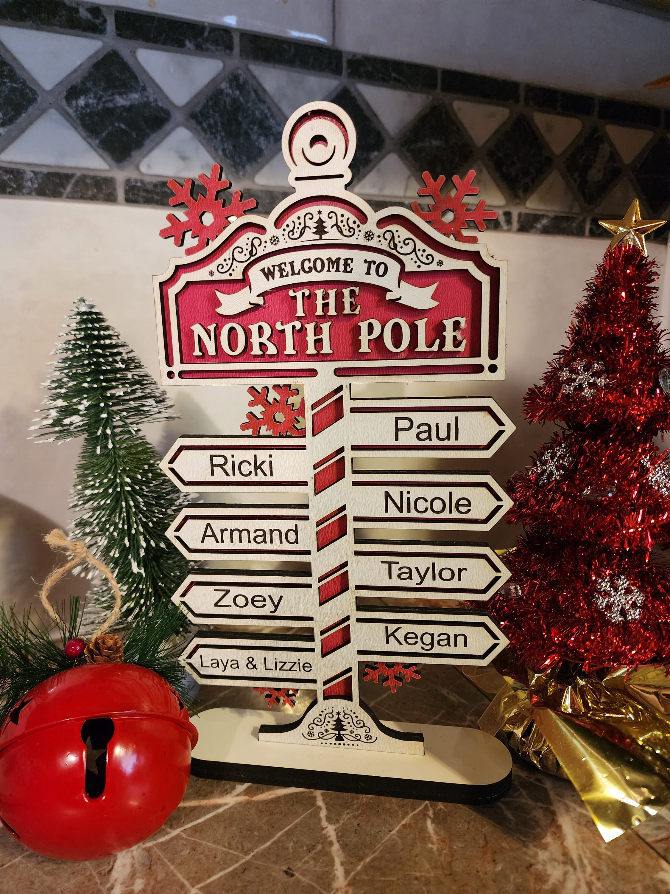 North Pole Family Sign Christmas Gift Sign 2022 Custom - Etsy
