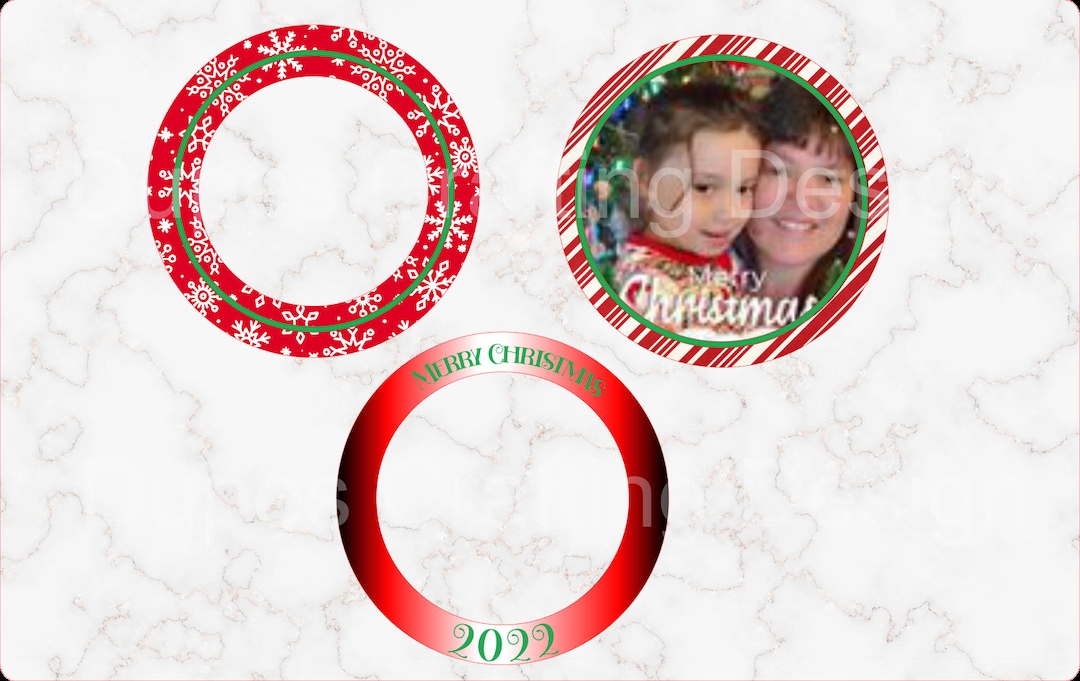 3 Digital PNG Files/ornament Round Photo Frame/christmas Photo/ornament ...