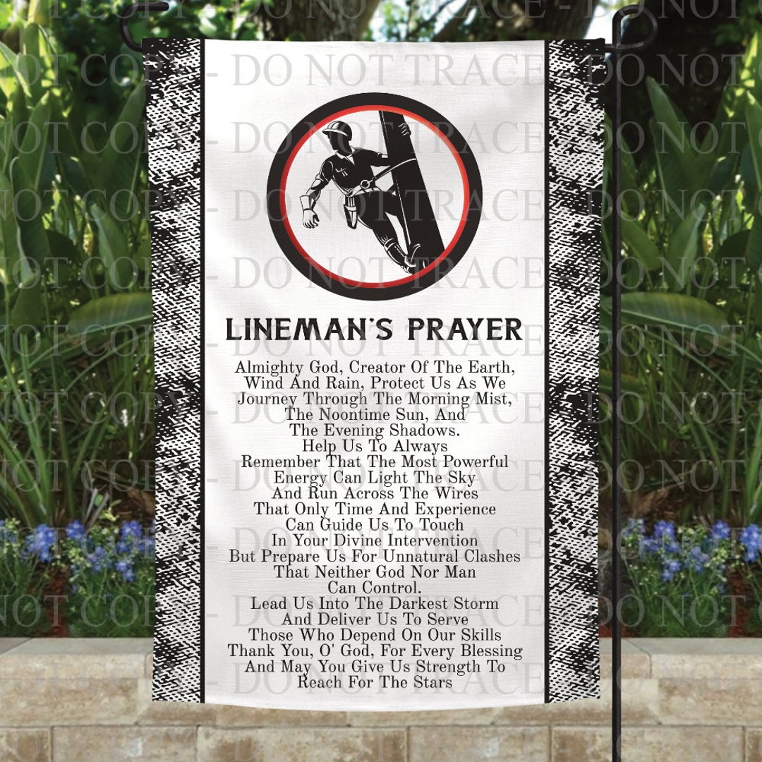 Lineman Prayer Yard Flag: Ready to Press Sublimation Transfer - Etsy