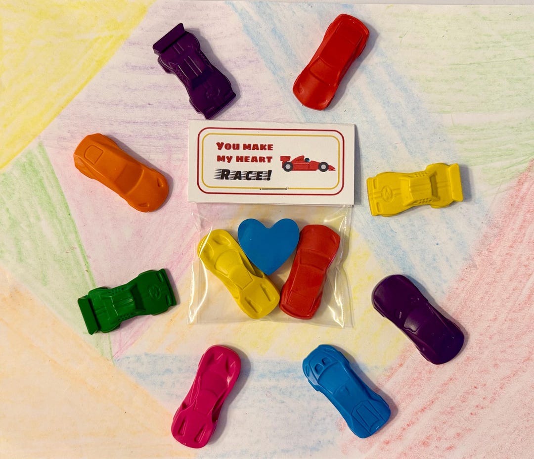 Race Car Crayon Valentines - Etsy