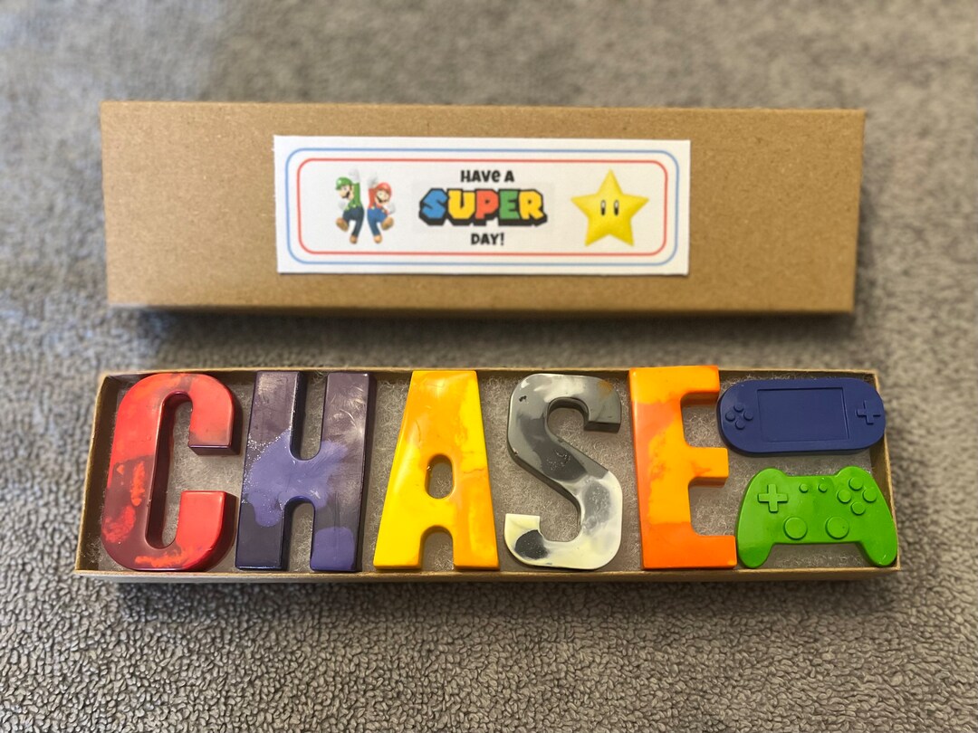Video Game Crayon Names/crayon Letters/easter Basket/stocking Stuffer ...