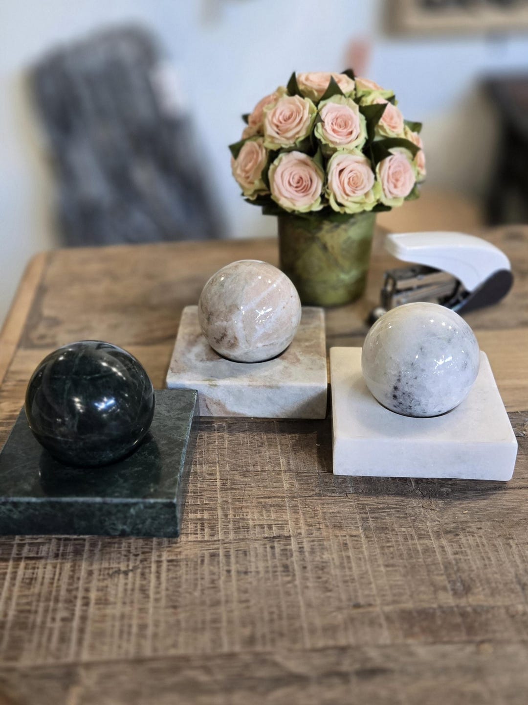 Marble Spinning Desk Sculpture: Modern Minimalist Office Decor - Etsy