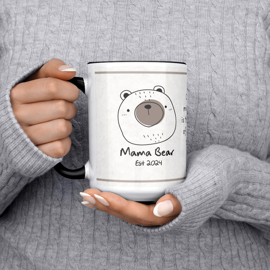 Cute Mama Bear MOM Gift Mug Personalized, New Mom Coffee Cup, Pregnancy ...