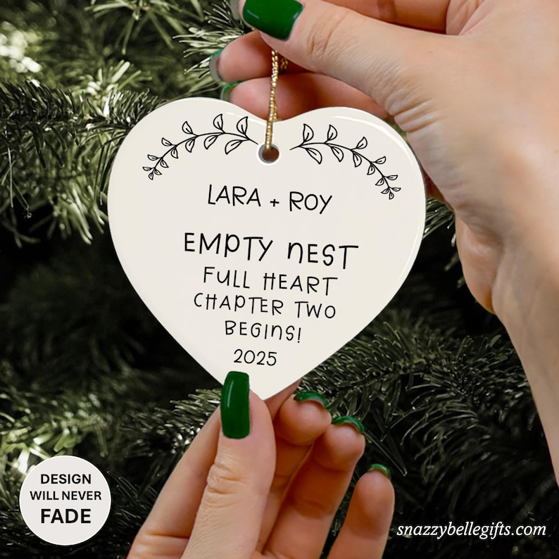 Personalized Empty Nest Heart Ornament: Empty Nester Milestone Keepsake ...