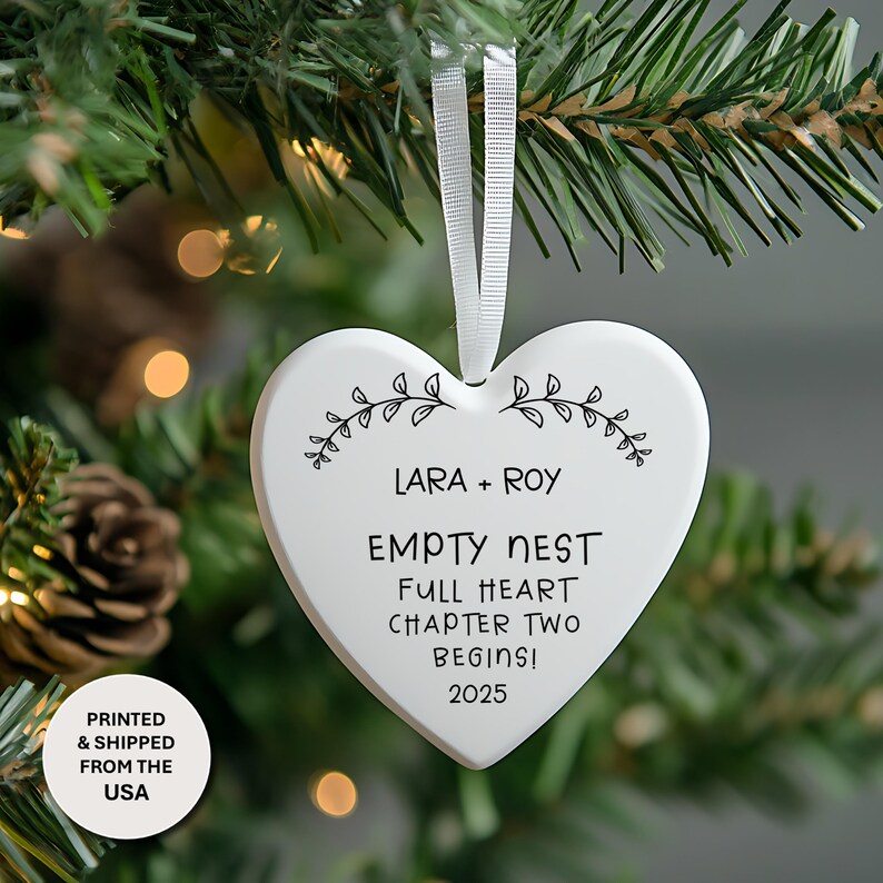Personalized Empty Nest Heart Ornament: Empty Nester Milestone Keepsake ...