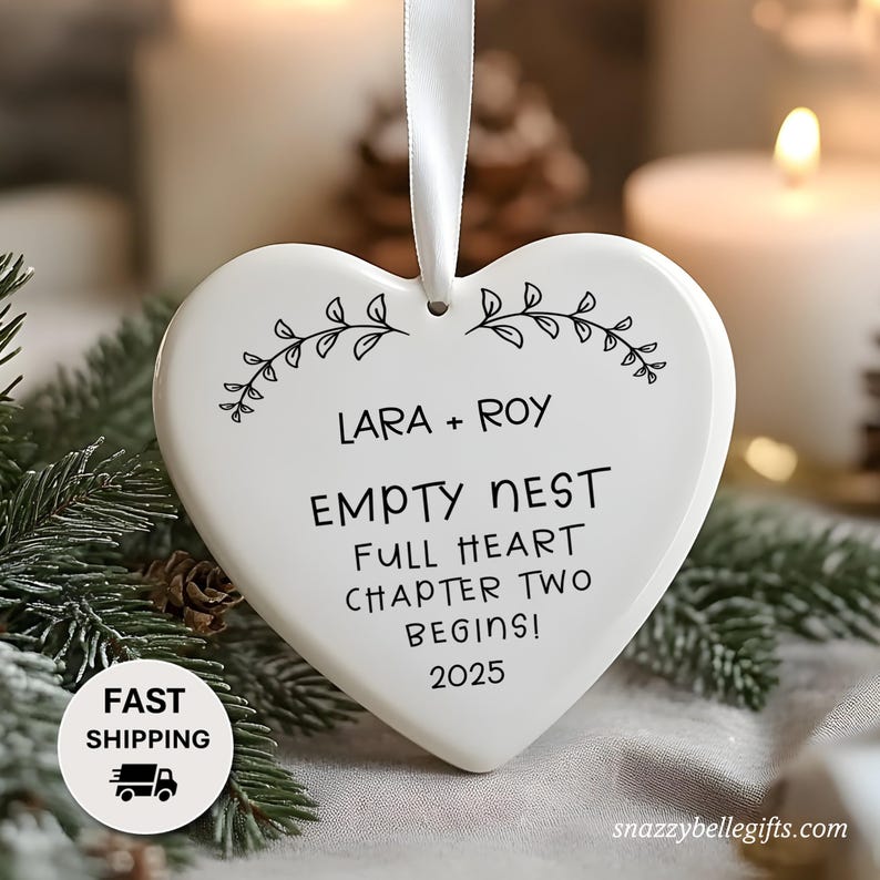 Personalized Empty Nest Heart Ornament: Empty Nester Milestone Keepsake ...