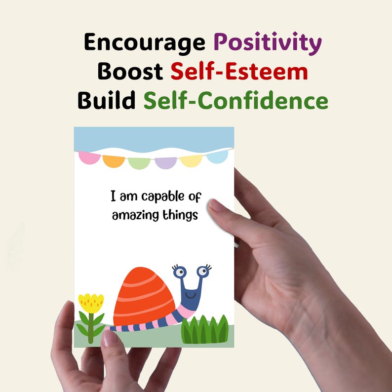 Kids Positive Affirmation Cards: 50 Printable Mindfulness Notes ...