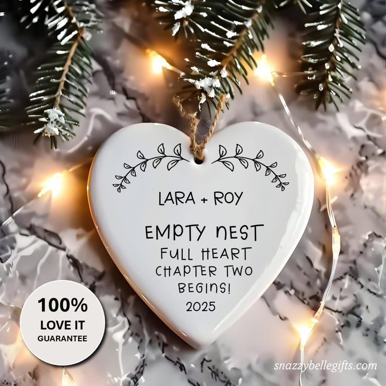 Personalized Empty Nest Heart Ornament: Empty Nester Milestone Keepsake ...