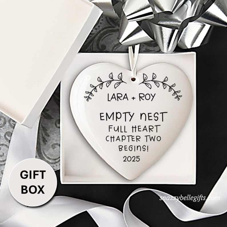 Personalized Empty Nest Heart Ornament: Empty Nester Milestone Keepsake ...