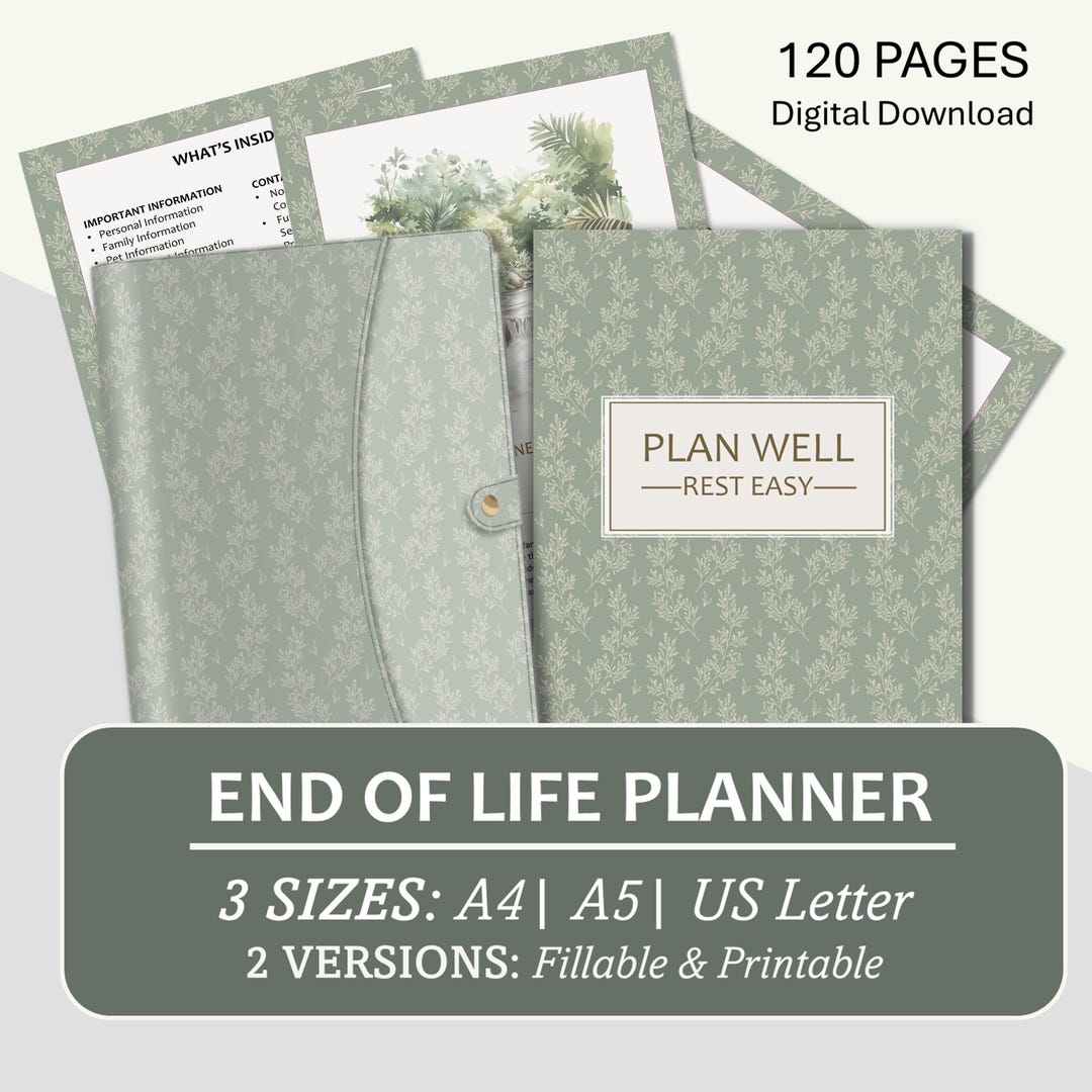 End of Life Planner: What If Emergency Binder Printable, Funeral ...