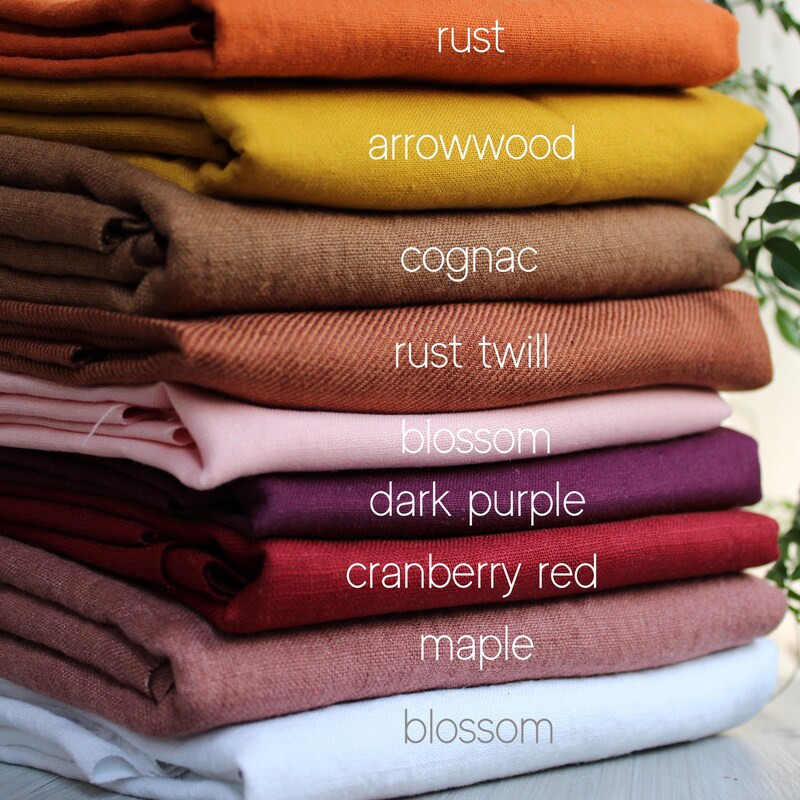 Linen Rust Fabric - Etsy