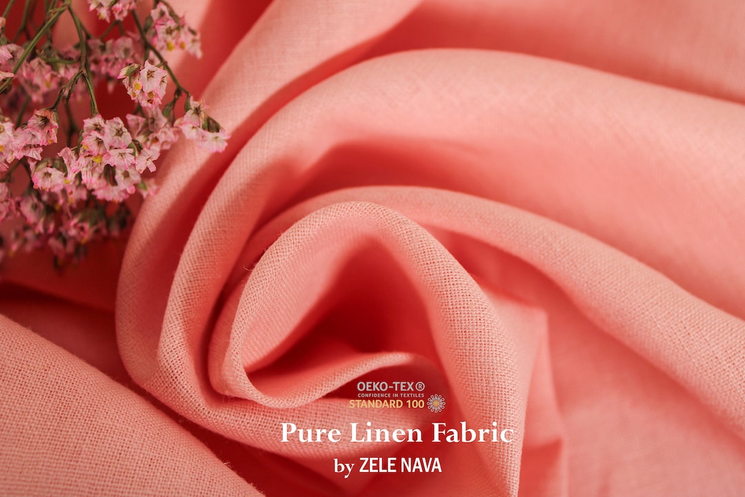 Linen Fabric / Light Pink Linen Fabric / Linen Fabric by the Yard for ...