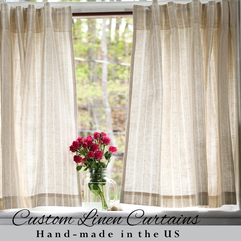 Linen Cafe Curtain - Etsy