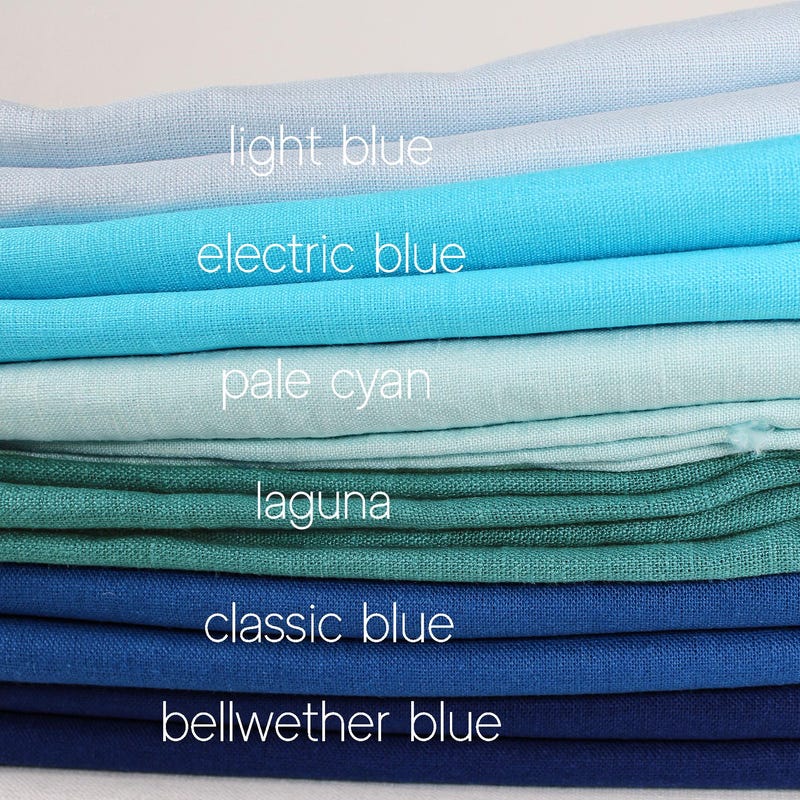Blue Linen Fabric - Etsy
