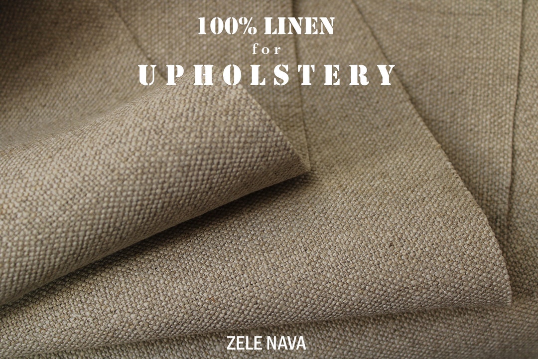 Upholstery Linen Fabric / Undyed Heavy Linen Fabric by the Yard / 100% ...