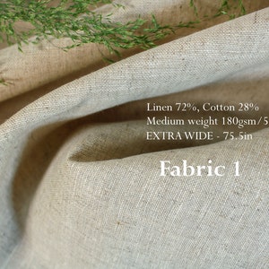 EXTRA WIDE Linen Fabric by the Yard From Europe / UNDYED Linen Fabric ...