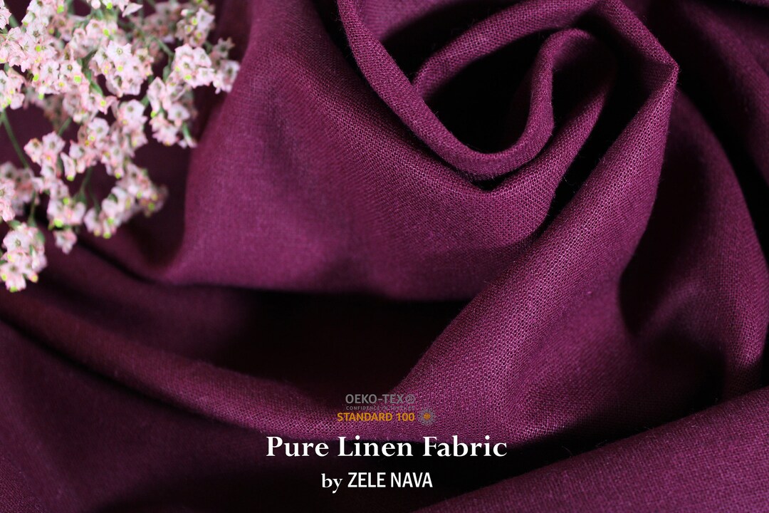 Dark Purple Linen Fabric / Linen Fabric / Linen Fabric by the Yard ...