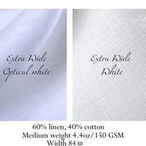White Linen Fabric by the Yard / off White Linen Fabric for Clothing ...