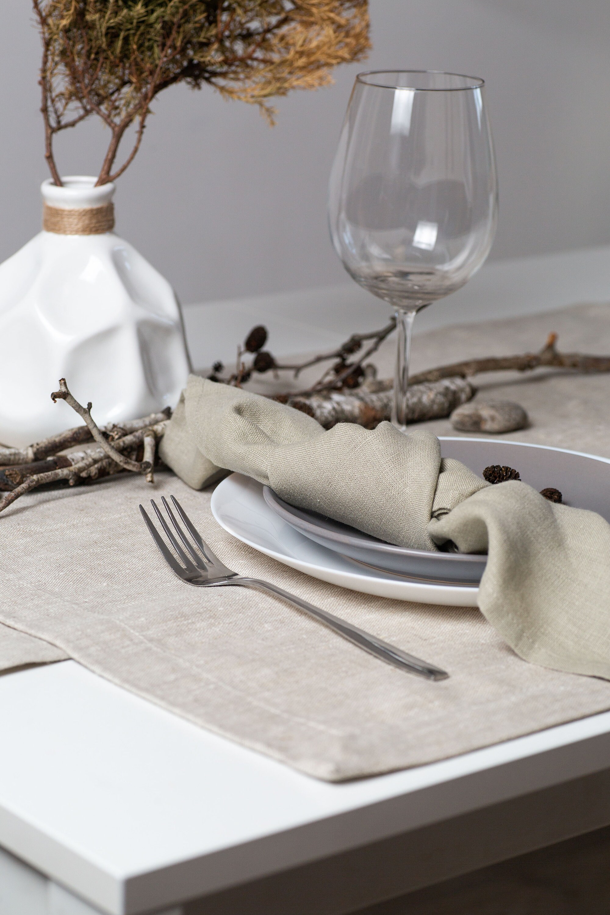 Dining Table Linens Set / Linen Placemats and Napkins / Linen | Etsy