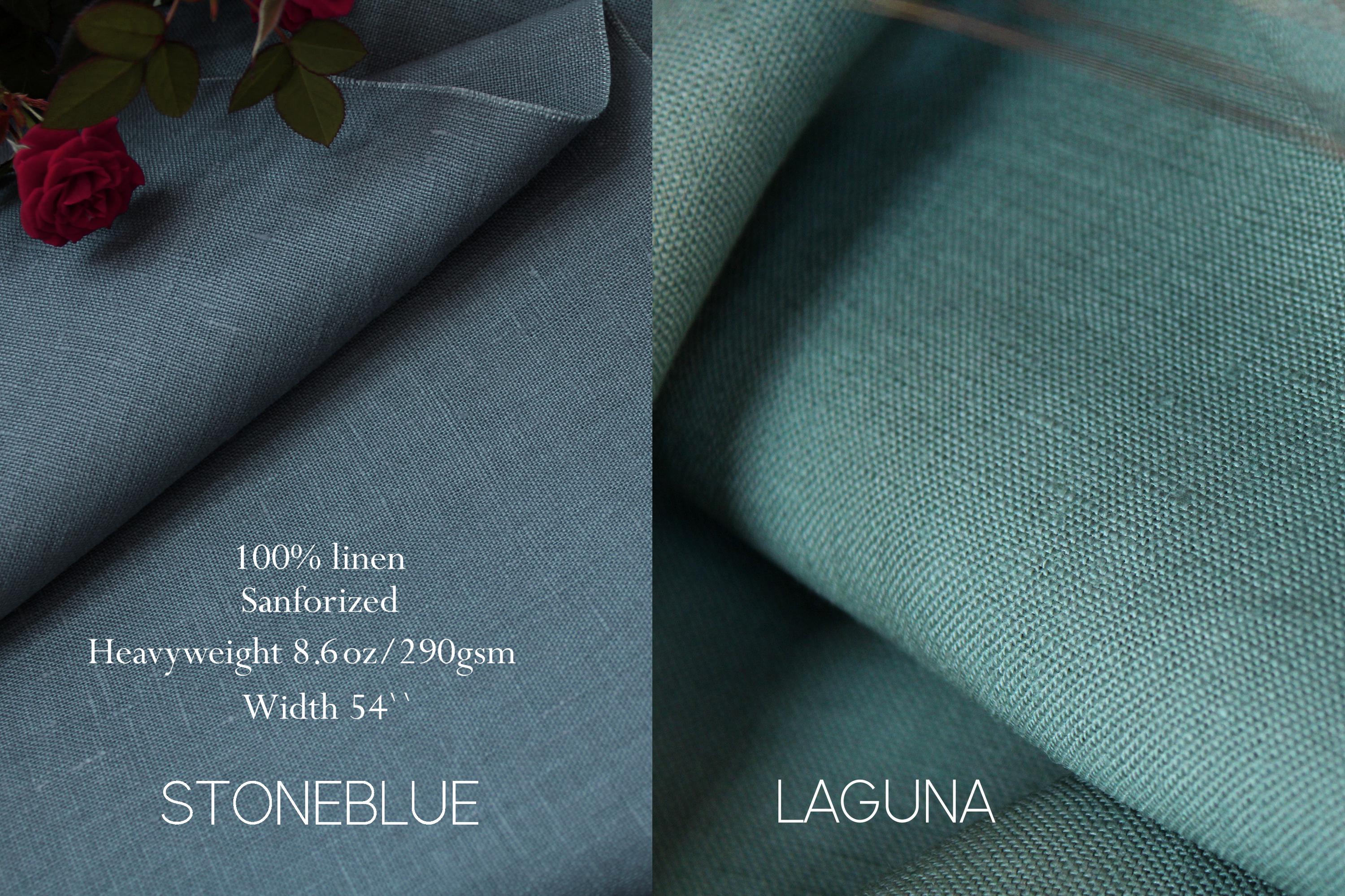 Blue Linen Fabric by the Yard for Clothes / 100% Linen Fabric / Light ...