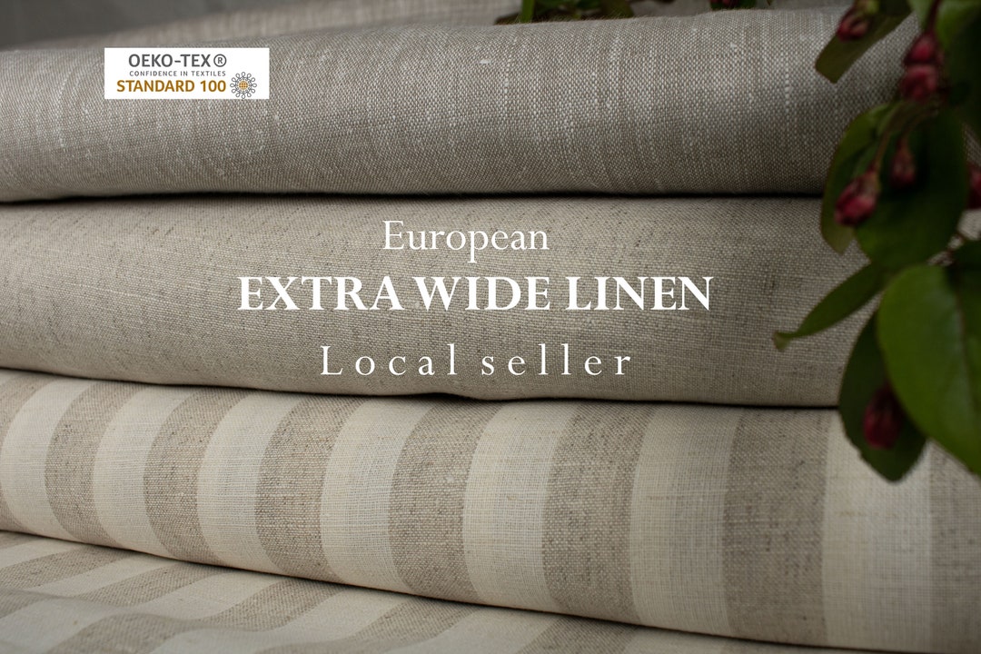 EXTRA WIDE Linen Fabric by the Yard From Europe / UNDYED Linen Fabric ...