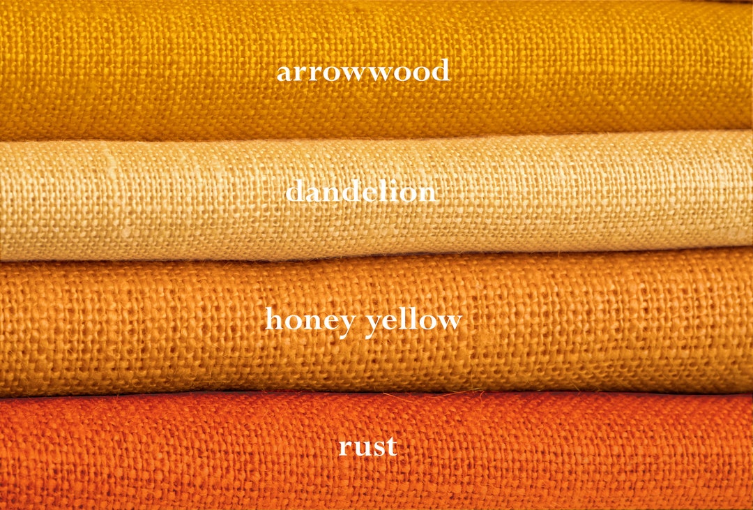 Yellow LINEN FABRIC by the Yard for Clothing / 100% Linen Fabric ...