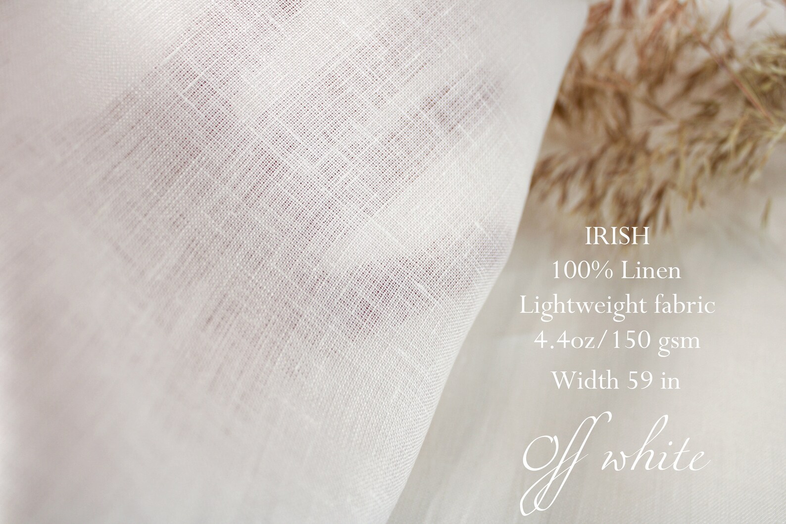 White Linen Fabric by the Yard / off White Linen Fabric for - Etsy