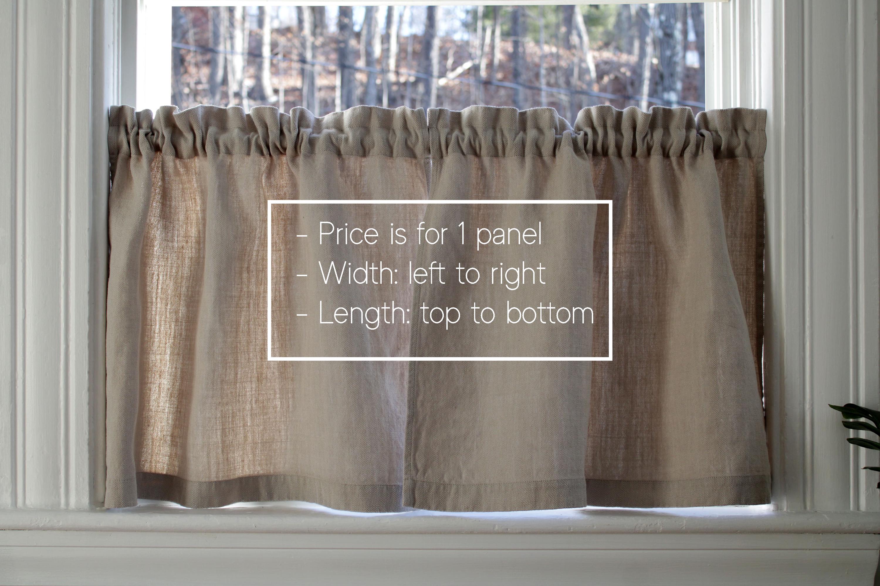Thick Linen Café Curtains – Prewashed Rustic Kitchen Curtains ...