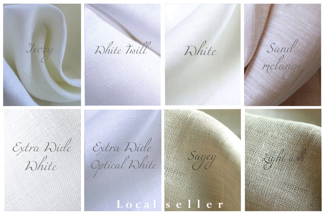 White Linen Fabric by the Yard / off White Linen Fabric for Clothing ...