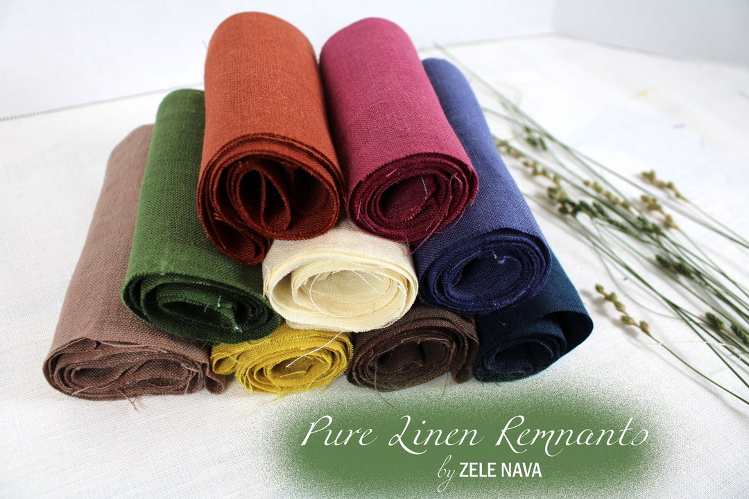 European Linen Fabric Remnant for Craft Projects / 100% Linen Fabric ...